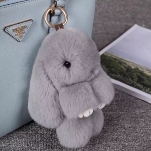Accessories | Adorable Real Fur Fluffy Bunny Bag Charm Pendant | Poshmark